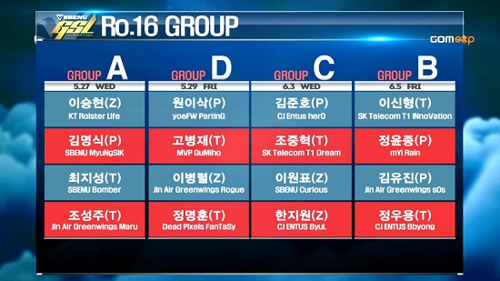 GOM eXP, '스베누 GSL 시즌2' 16강 죽음의 조가 3일 방송된다 - 게임톡